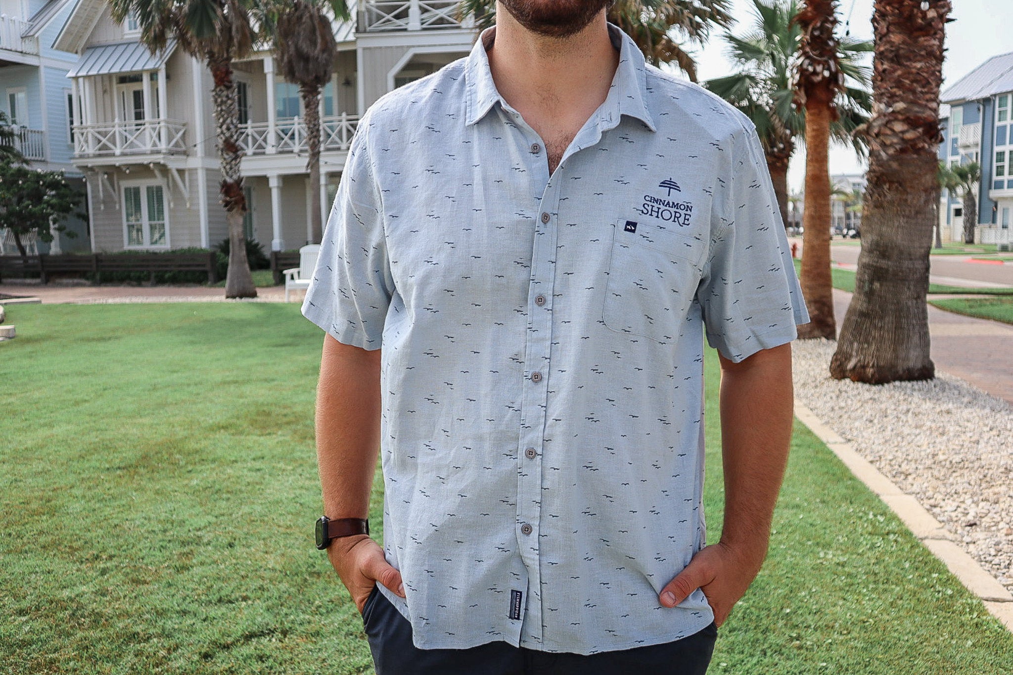 Fish Hippie x Cinnamon Shore Blue Rumfront Bird Button Down | Cinnamon ...